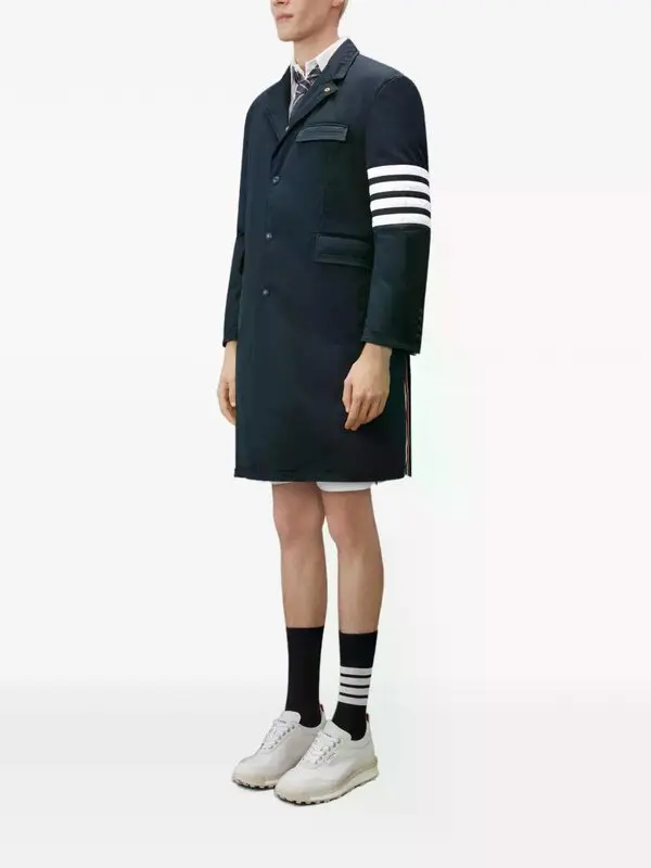 Thom Browne 4-bar Down-filled Overcoat - Grey