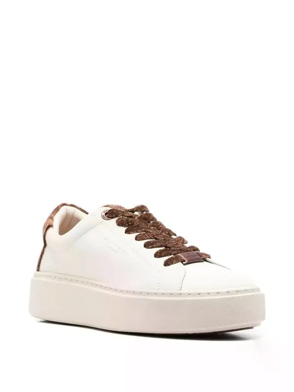 ALEXANDER SMITH Velvet-trimmed Leather Sneakers