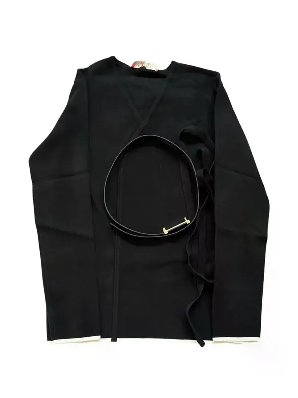 Max Mara Dente Belted Wrap-design Cardigan - Black