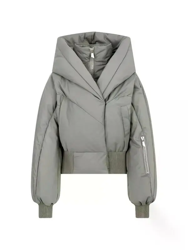 Attico Taupe Puffer Jacket - Grey