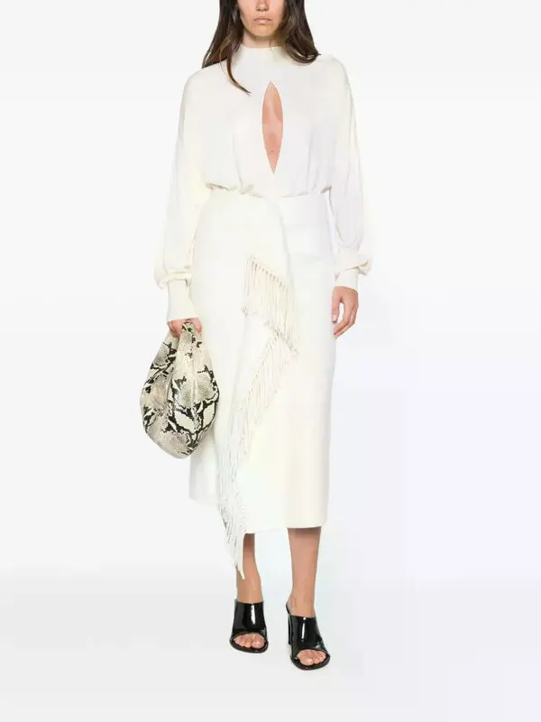 RÓHE Double-faced Fringe Midi Skirt