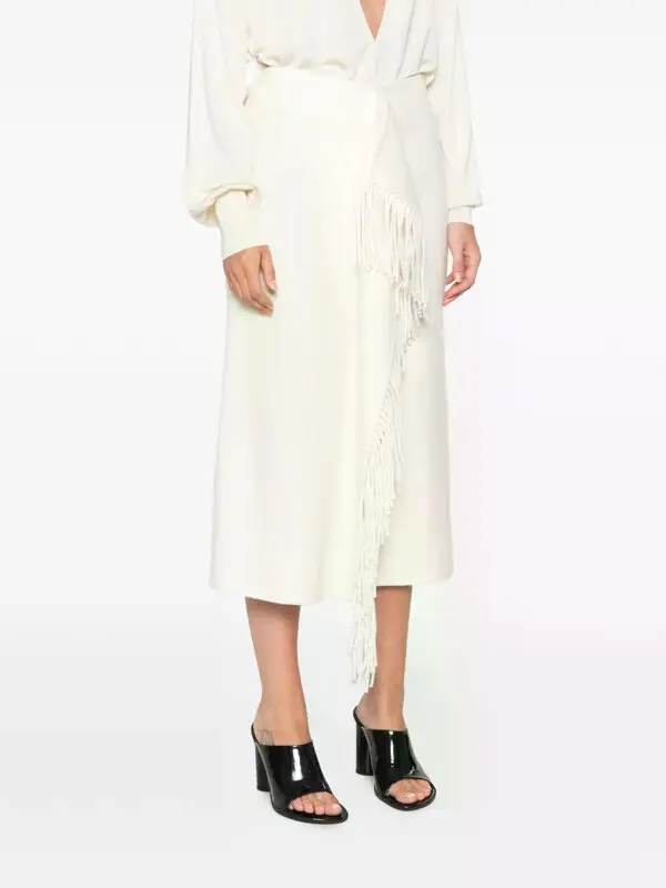 RÓHE Double-faced Fringe Midi Skirt