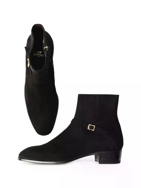 LIDFORT Buckle-strap Suede Ankle Boots