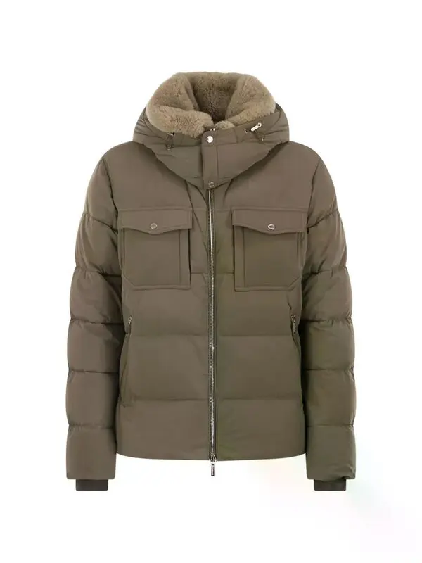 MOORER Shearling-collar Hooded Puffer Jacket