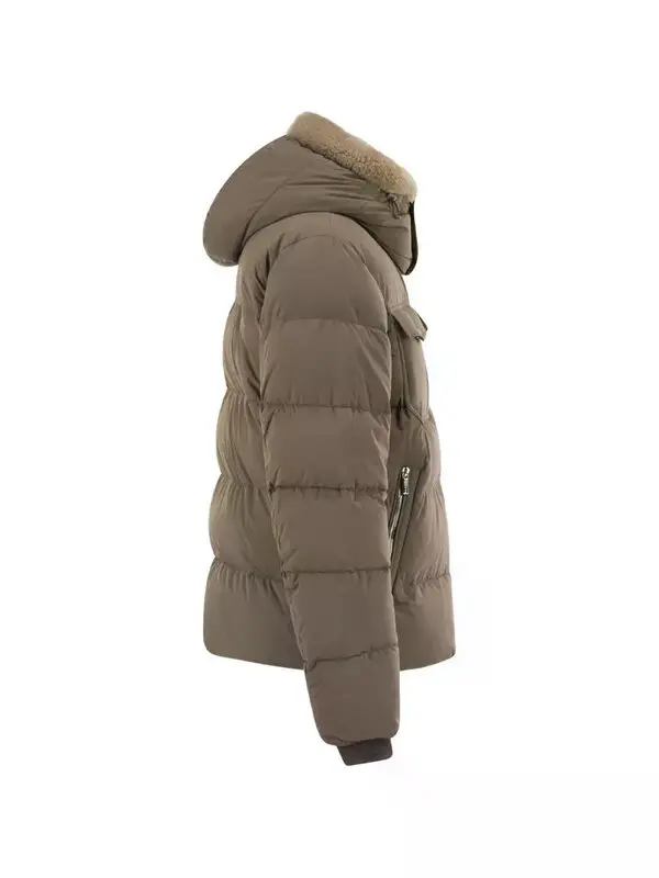 MOORER Shearling-collar Hooded Puffer Jacket