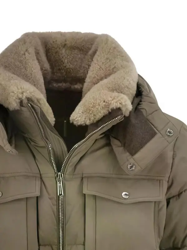 MOORER Shearling-collar Hooded Puffer Jacket