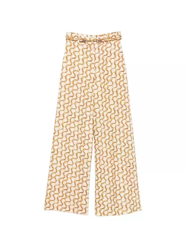 Zimmermann Belted Chain-print Trousers