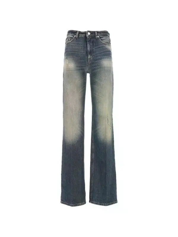 NINE:INTHE:MORNING Franca Faded Straight-leg Jeans - Blue