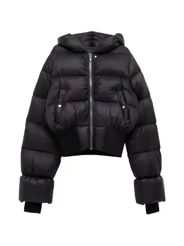 Rick Owens Cinched Hooded Jkt - Black