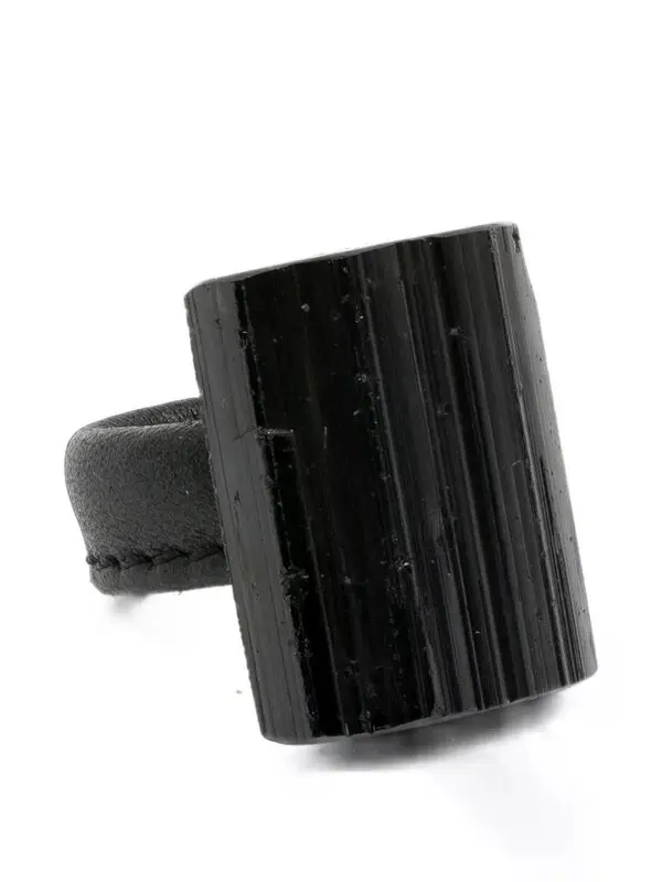 MONIES Sculptural Leather-strap Ring