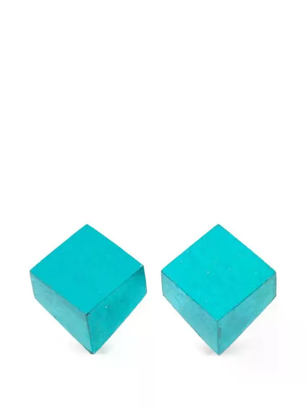 MONIES Venia Geometric Wood Earrings - Blue