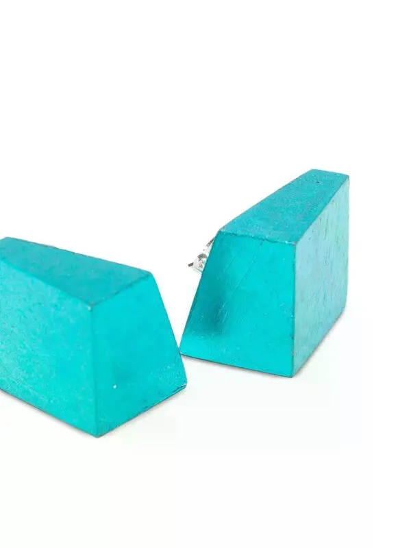 MONIES Venia Geometric Wood Earrings - Blue