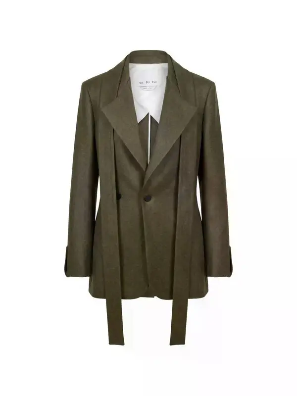 SA SU PHI Wool Scarf-detail Blazer