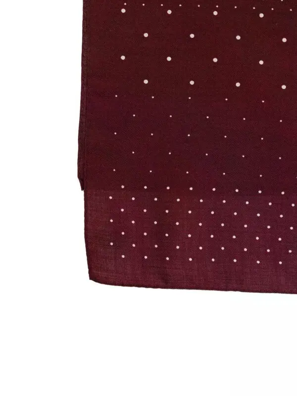 Destin Polka-dot Wool Scarf - Red