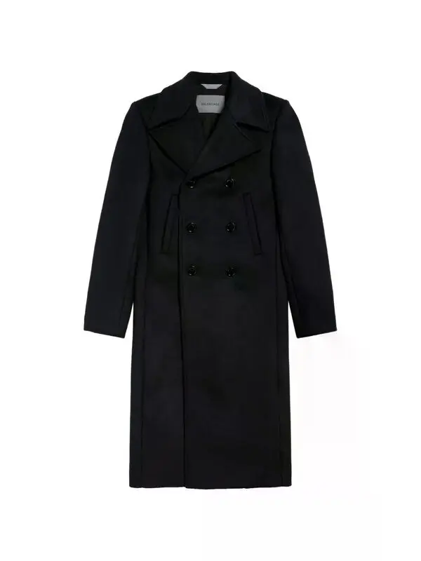 Balenciaga Long Double-faced Coat - Black