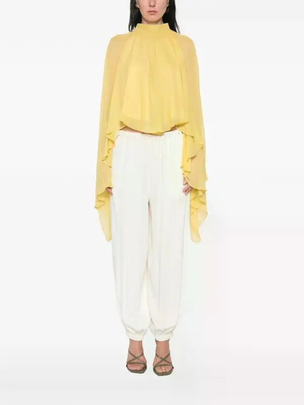 DE LA VALI Mia Draped High-neck Top