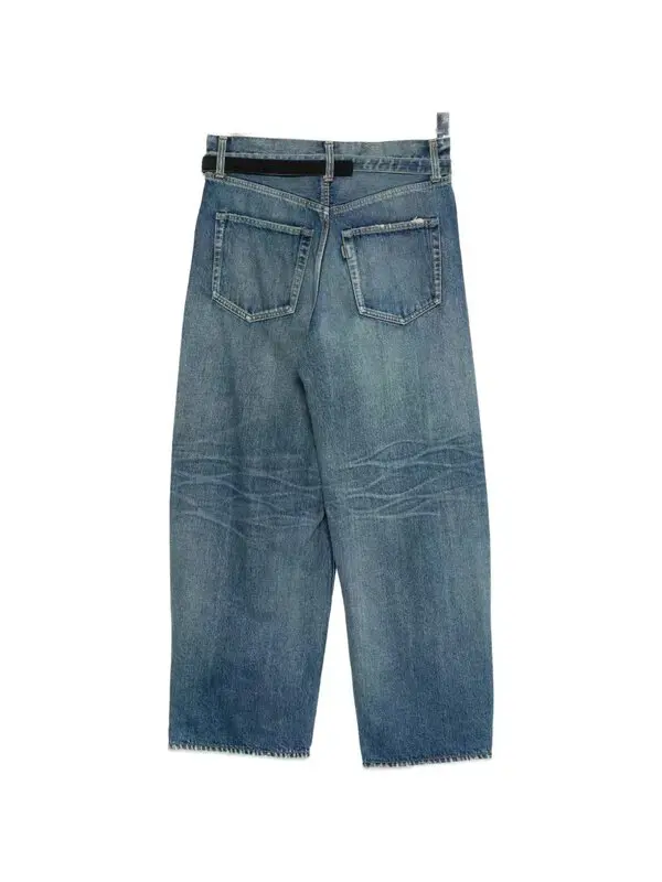 Sacai Zip-detail Distressed Jeans