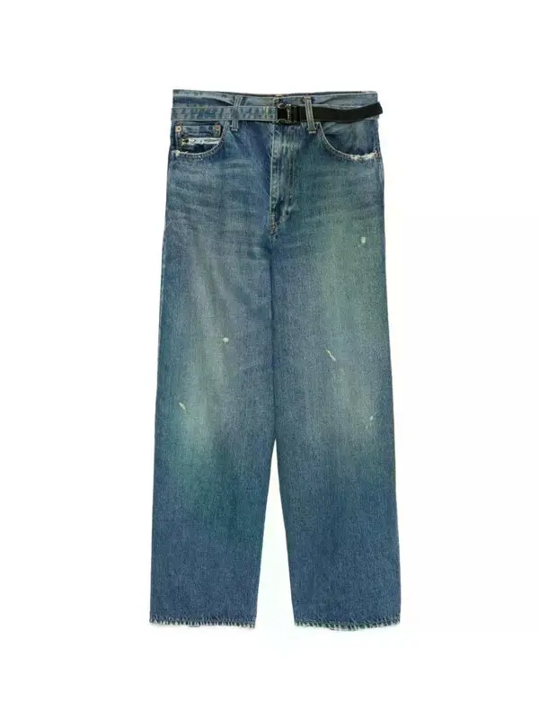 Sacai Distressed Zip-detail Denim - Blue
