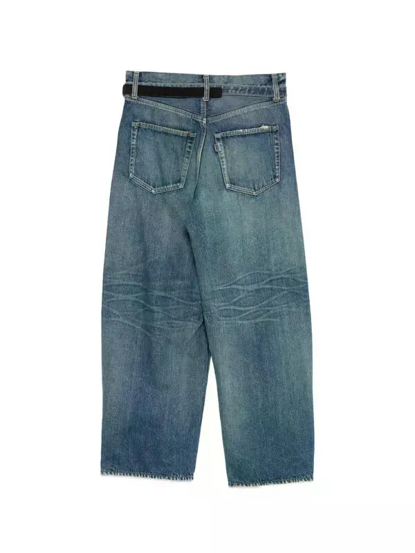 Sacai Distressed Zip-detail Denim - Blue