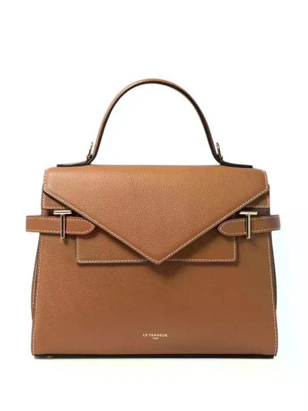 LE TANNEUR Emilie Leather Envelope-flap Tote Bag - Brown