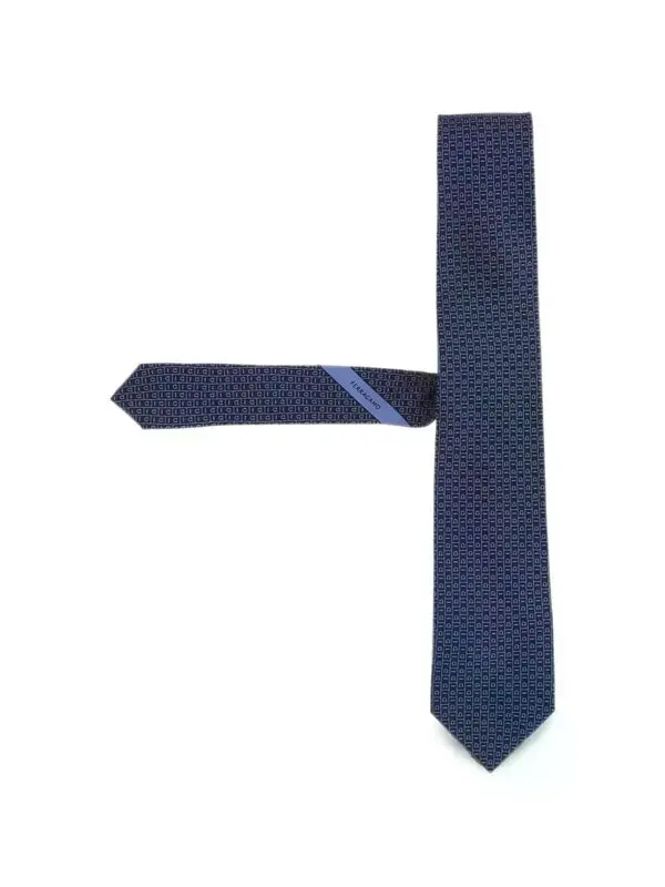 FERRAGAMO Gancini-pattern Silk Tie