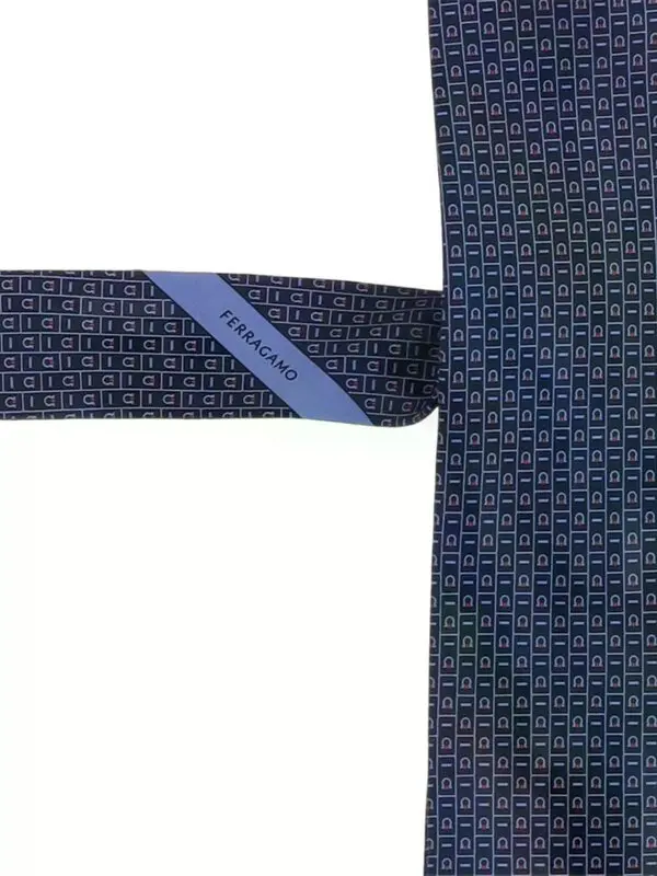 FERRAGAMO Gancini-pattern Silk Tie