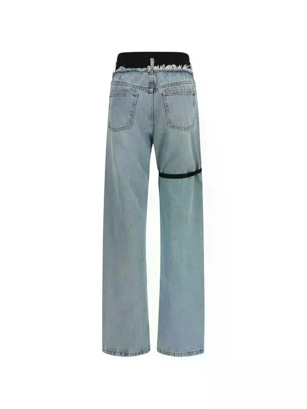 ALAINPAUL Distressed Elasticated-waist Jeans