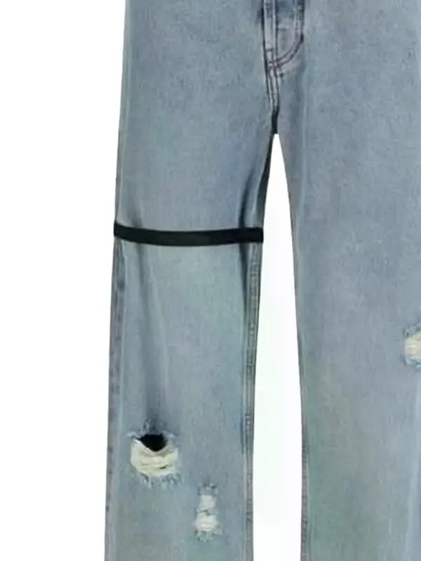 ALAINPAUL Distressed Elasticated-waist Jeans