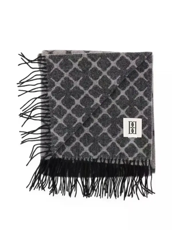BY MALENE BIRGER Ortega Geometric Fringe-trim Scarf
