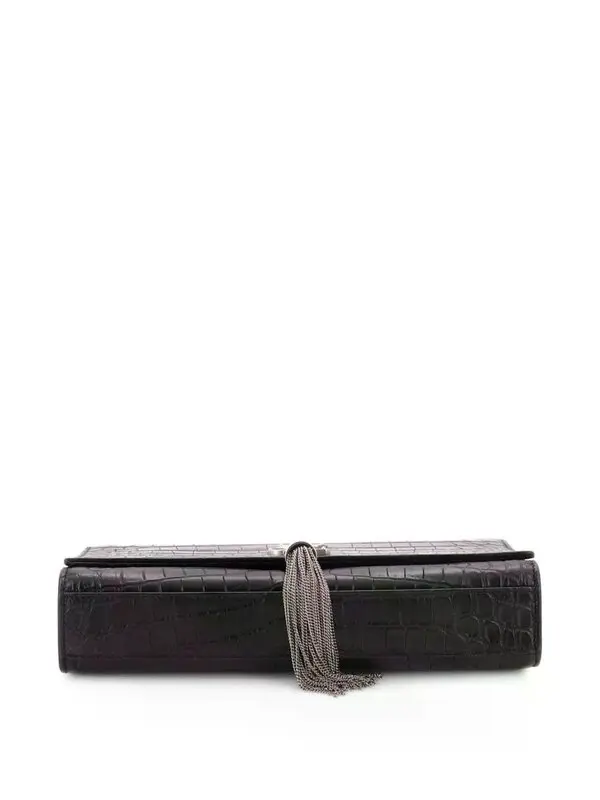 Saint Laurent Monogram Leather Crossbody Bag - Black