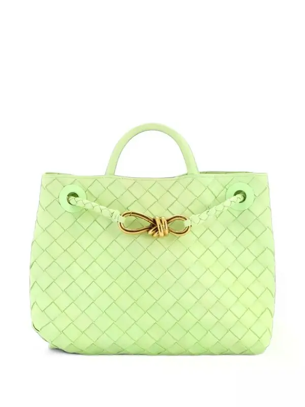 Bottega Veneta Andiamo Top Handle Bag Intrecciato Nappa Small Satchel - Green