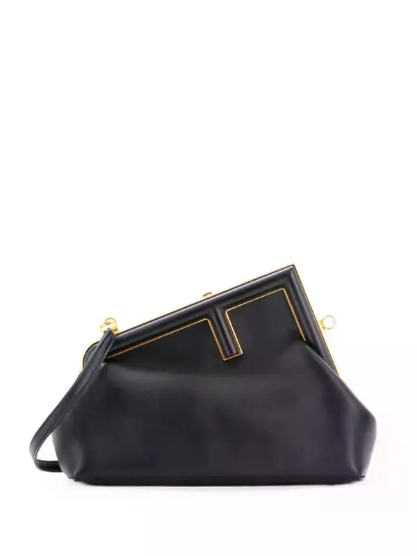 Fendi First Bag Leather Small Clutch Bag - Black
