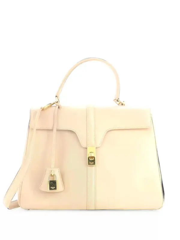 Celine 16 Top Handle Bag Smooth Calfskin Medium Satchel - Neutrals