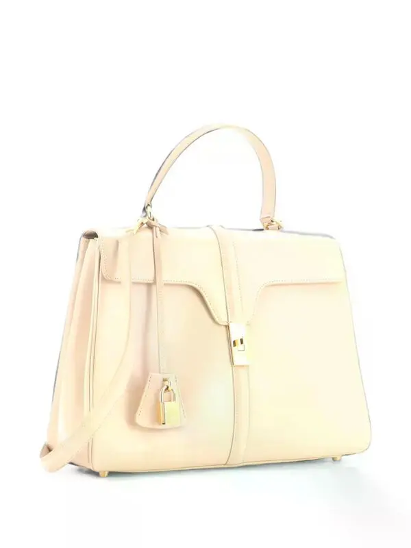 Celine 16 Top Handle Bag Smooth Calfskin Medium Satchel - Neutrals