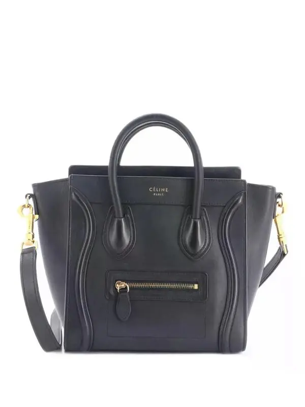 Celine Luggage Bag Smooth Leather Nano Crossbody Bag - Black