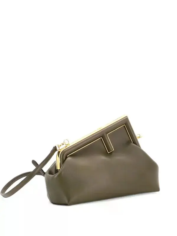Fendi First Bag Leather Small Clutch Bag - Green