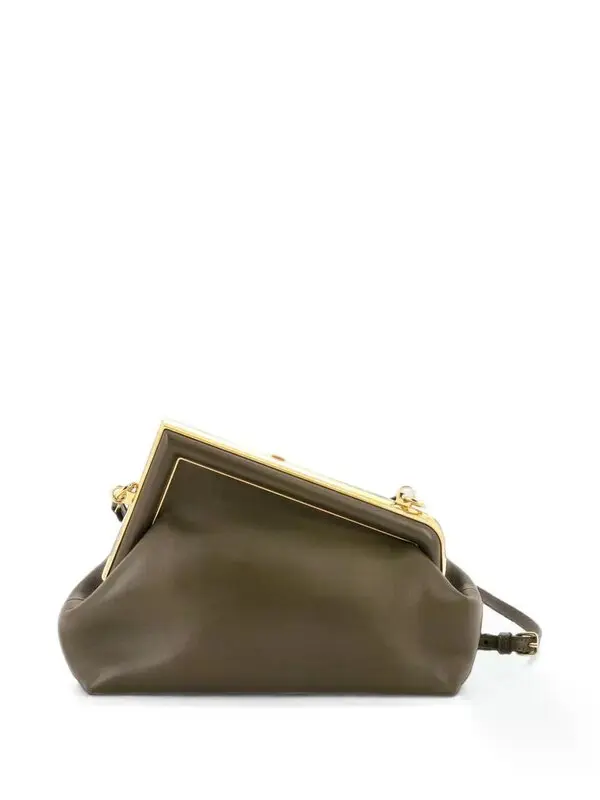 Fendi First Bag Leather Small Clutch Bag - Green