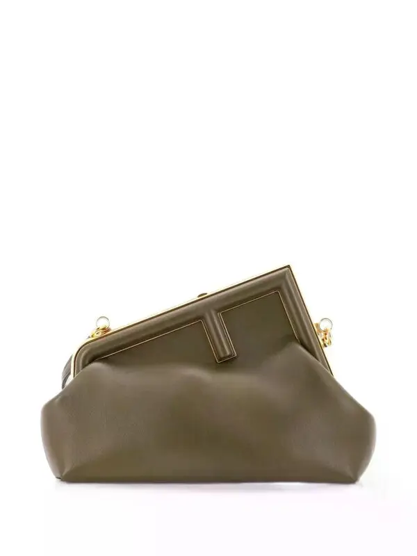 Fendi First Bag Leather Small Clutch Bag - Green