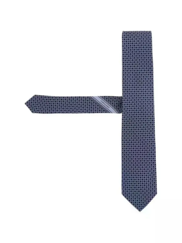 FERRAGAMO Gancini-pattern Silk Tie