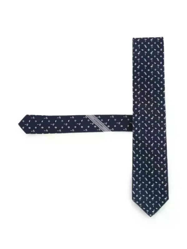 FERRAGAMO Tropical-pattern Silk Tie