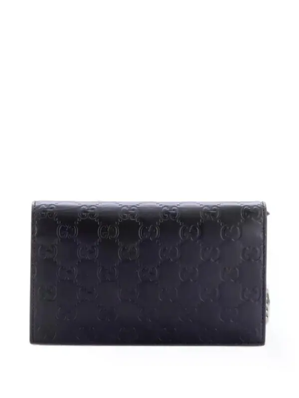 Gucci Icon Wallet On Chain Guccissima Leather Crossbody Bag - Black