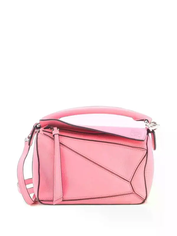 Loewe Puzzle Bag Leather Mini Crossbody Bag - Pink