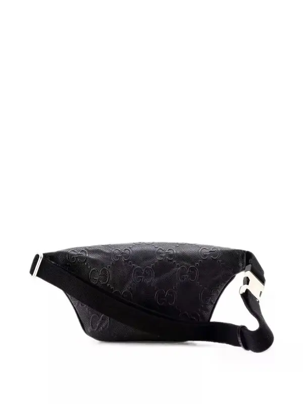 Gucci Gg Embossed Perforated Leather Small Belt Bag - Black