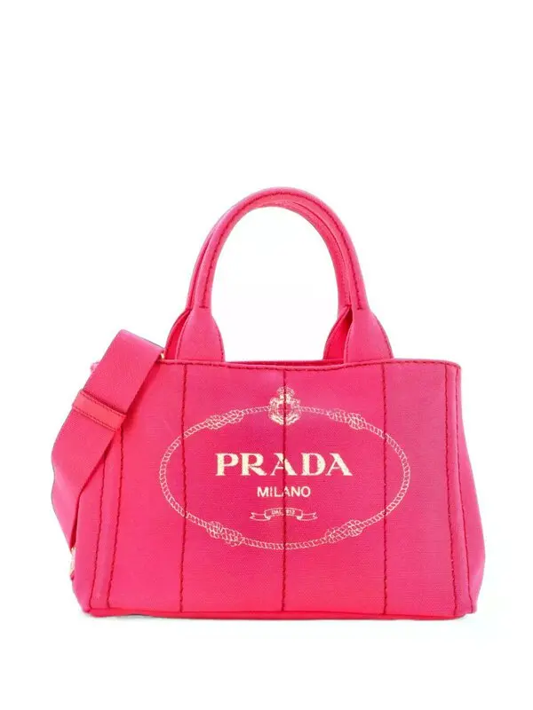 Prada Canapa Convertible Canvas Mini Tote Bag
