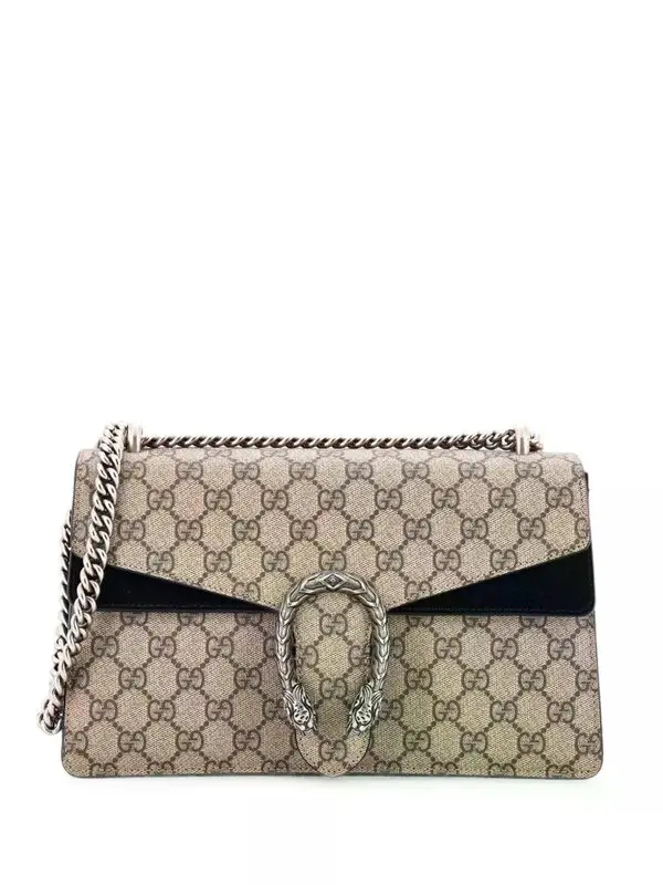 Gucci Dionysus Bag Gg Coated Canvas Small Shoulder Bag - Black