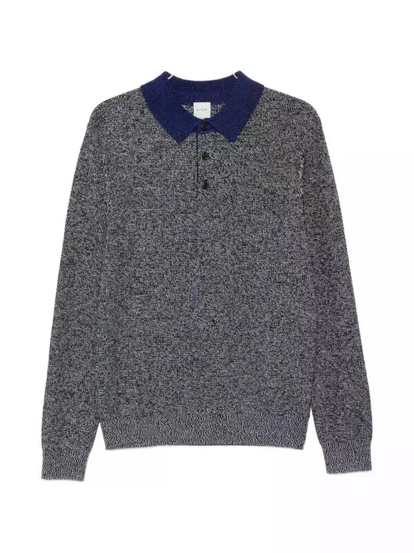 Paul Smith Marled-knit Long-sleeve Polo Shirt