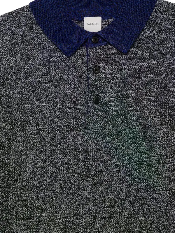 Paul Smith Marled-knit Long-sleeve Polo Shirt