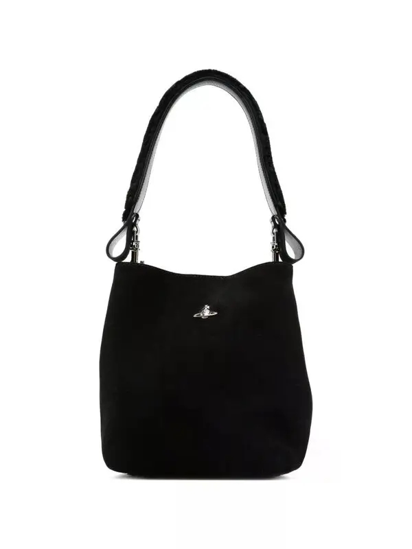 VIVIENNE WESTWOOD Orb-plaque Leather Bucket Bag - Black