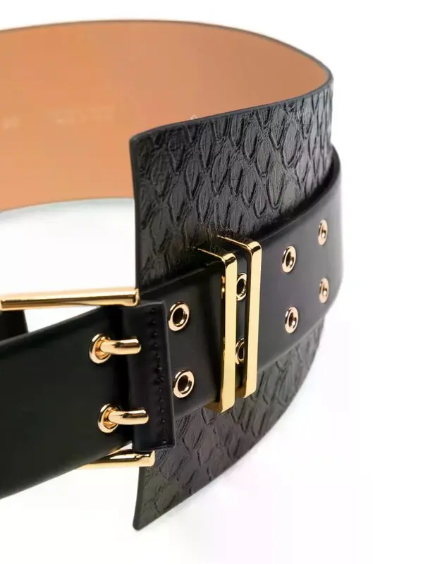 Elisabetta Franchi Snake-effect Buckled Belt