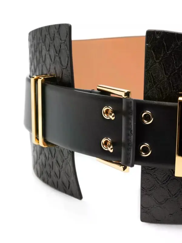Elisabetta Franchi Snake-effect Buckled Belt